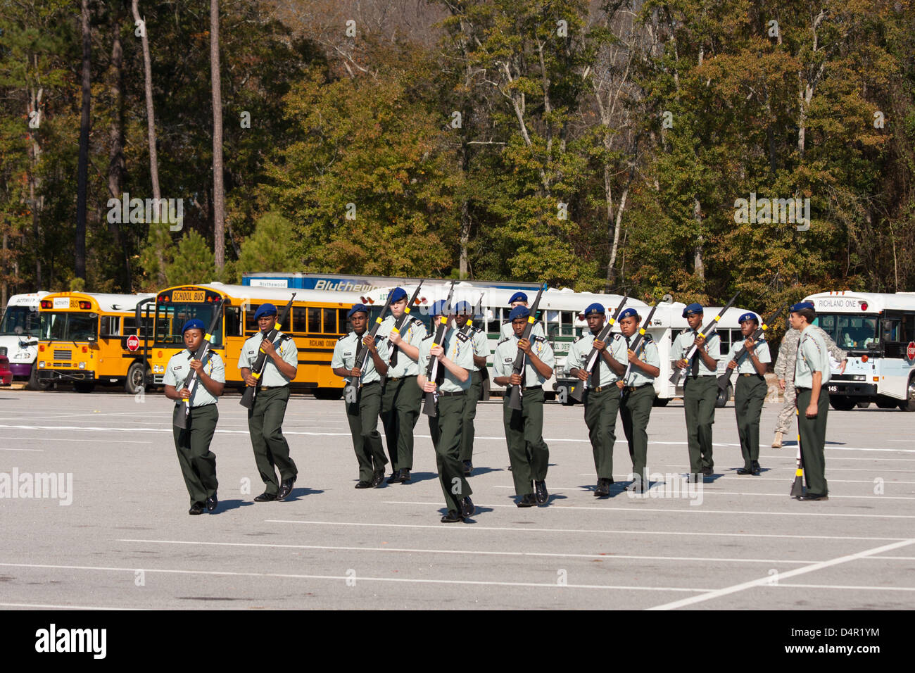 JROTC Platoon Drill With Weapon Competition Stock Photo - Alamy