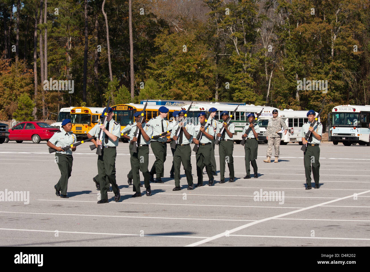 JROTC Platoon Drill With Weapon Competition Stock Photo - Alamy