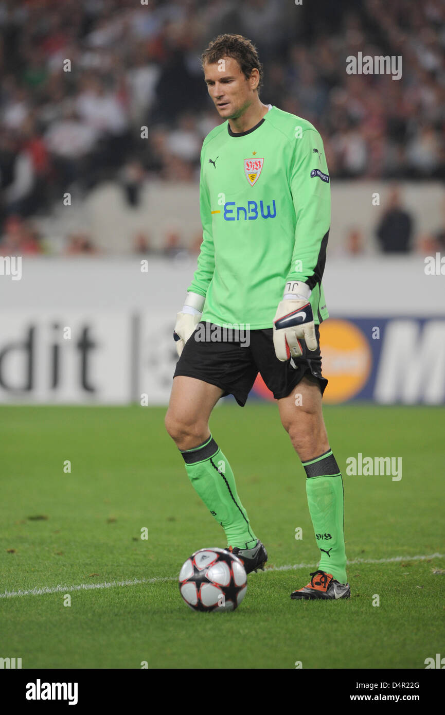 Stuttgart?s goalie Jens Lehmann pictured during the UEFA Champions ...