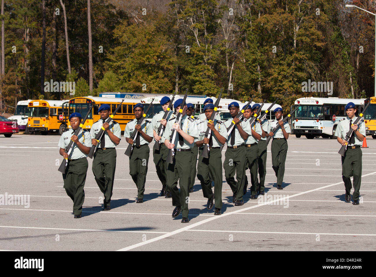 JROTC Platoon Drill With Weapon Competition Stock Photo - Alamy