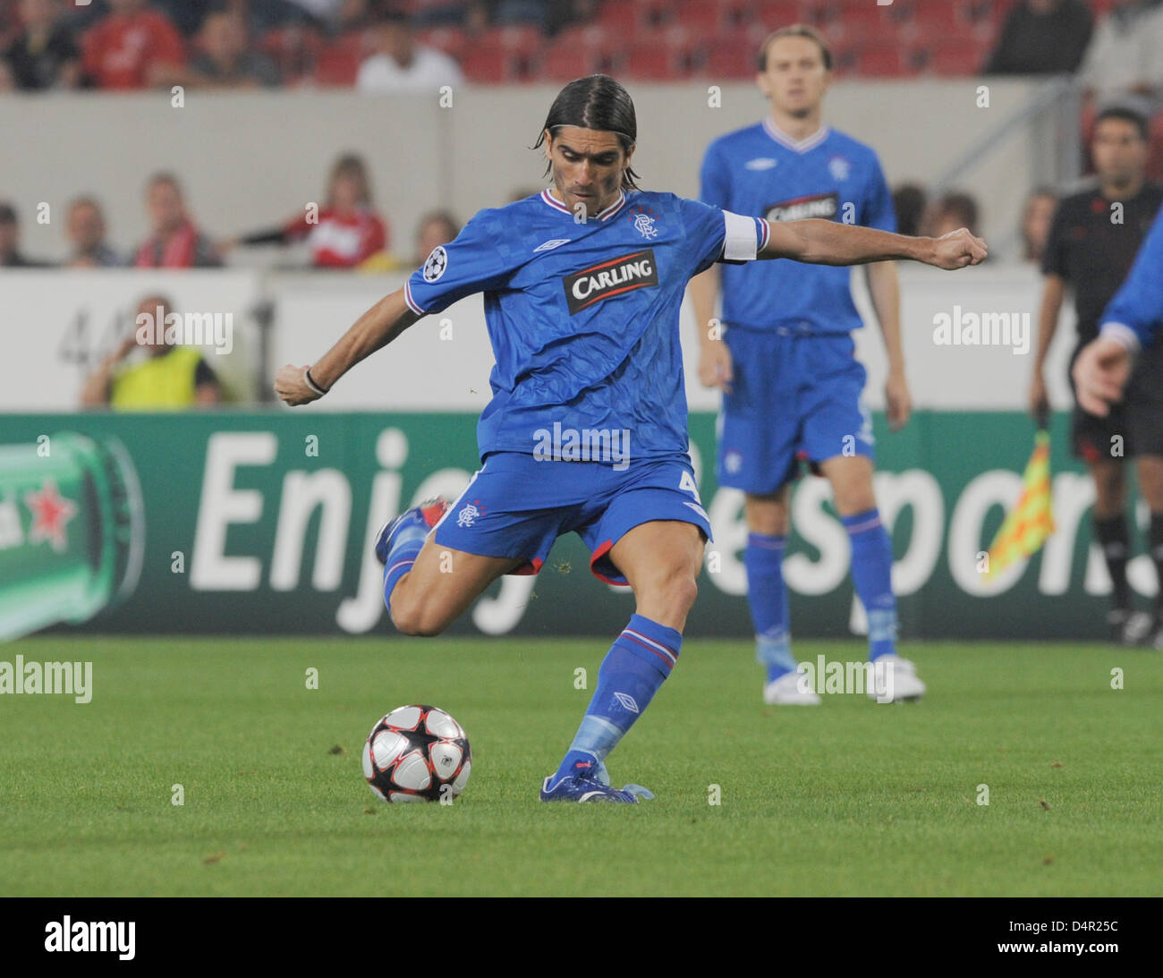 Glasgow?s Pedro Mendes shown in action during the UEFA Champions League ...