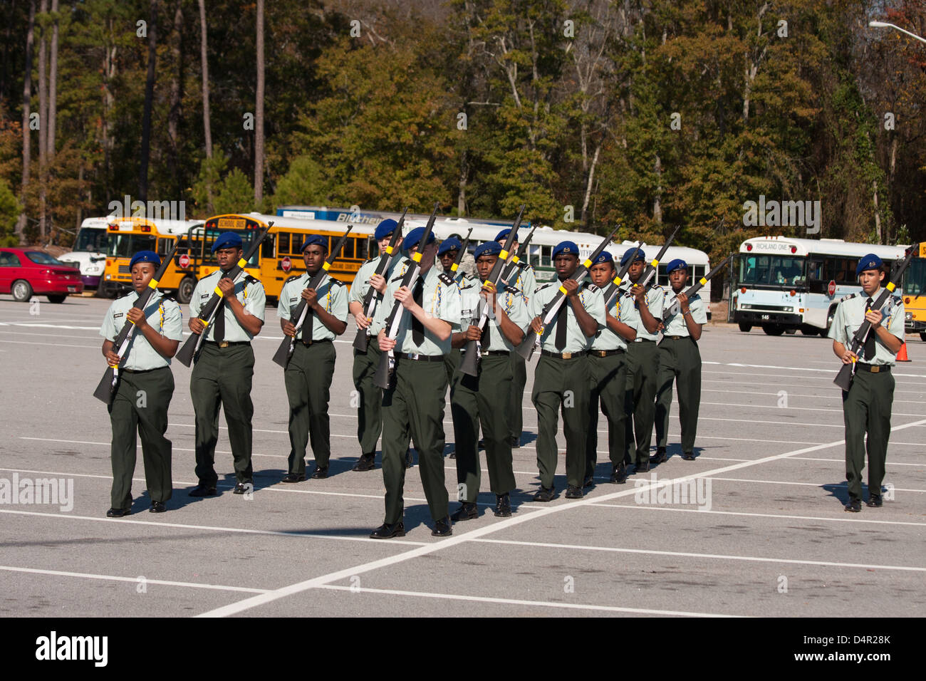 JROTC Platoon Drill With Weapon Competition Stock Photo - Alamy