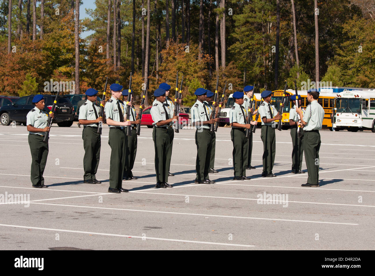 JROTC Platoon Drill With Weapon Competition Stock Photo - Alamy