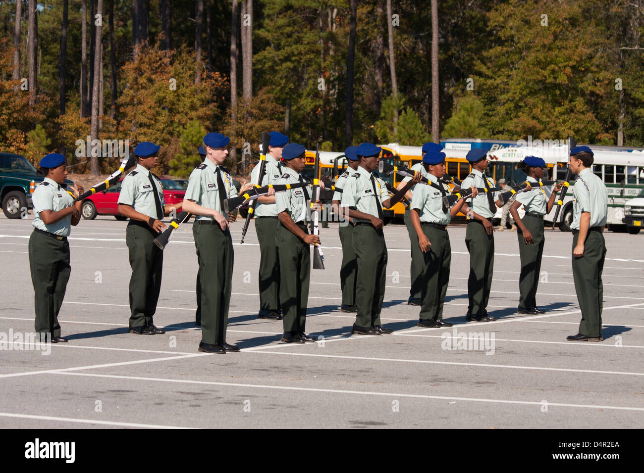 JROTC Platoon Drill With Weapon Competition Stock Photo - Alamy