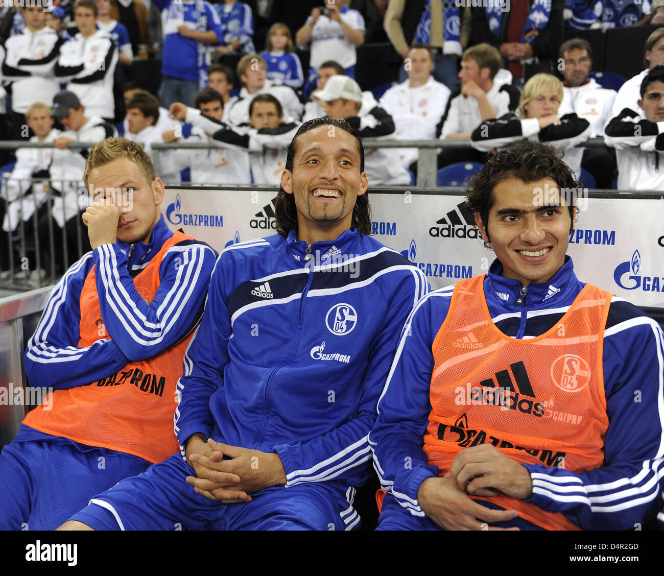 Schalke?s Ivan Rakitic, Kevin Kuranyi and Halil Altintop sit on the ...