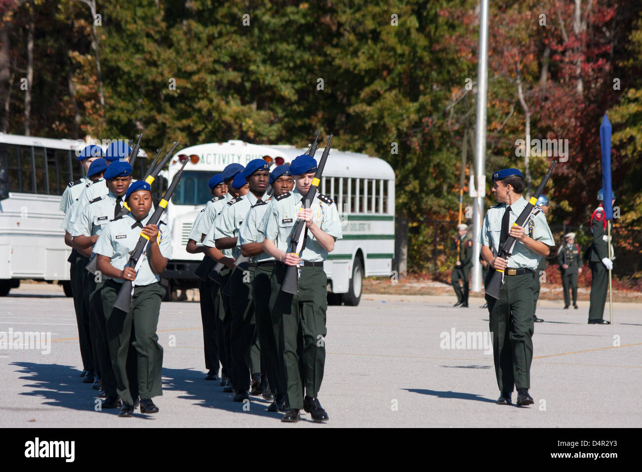 JROTC Platoon Drill With Weapon Competition Stock Photo - Alamy