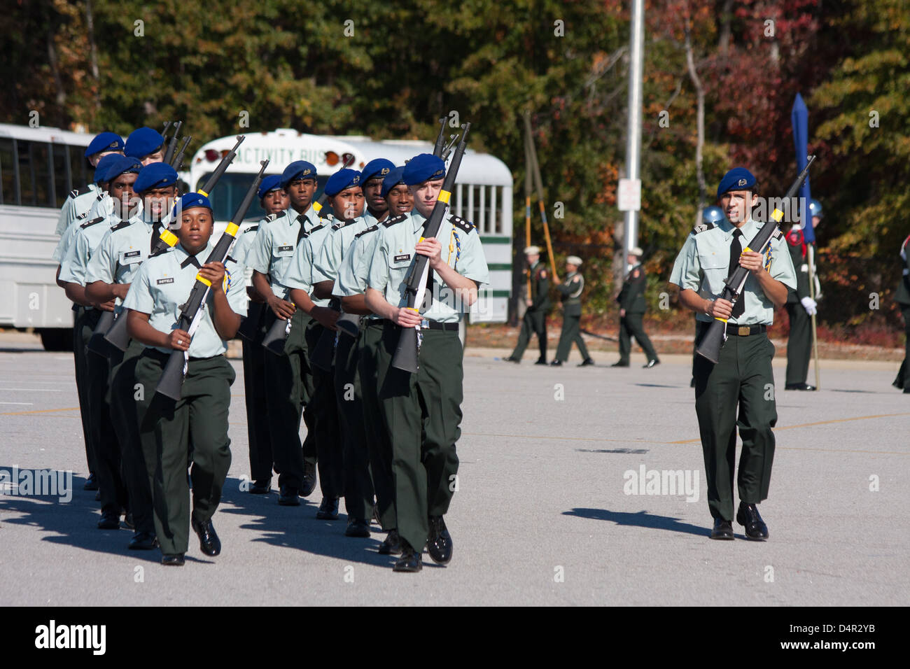 JROTC Platoon Drill With Weapon Competition Stock Photo - Alamy