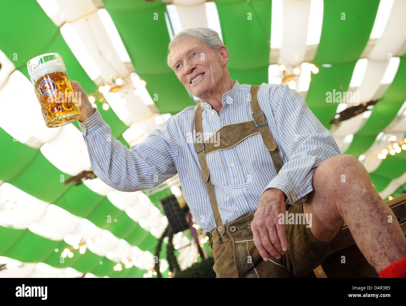 US actor Brad Harris poses with a beer at the 176th Oktoberfest in ...