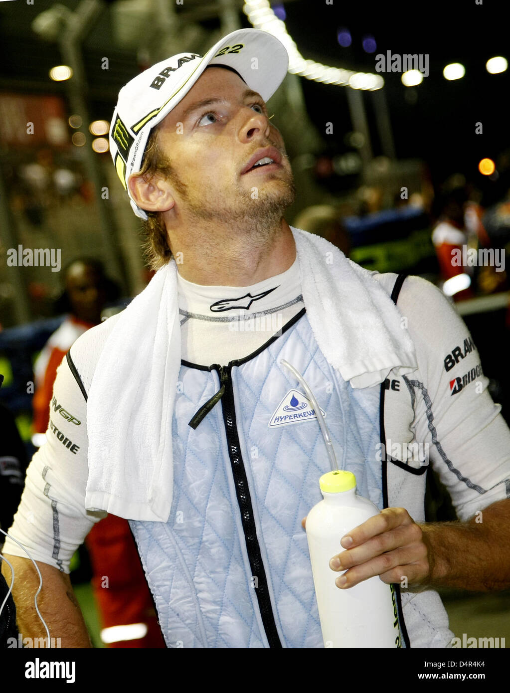 British Formula One driver Jenson Button of Brawn GP in the grid prior ...