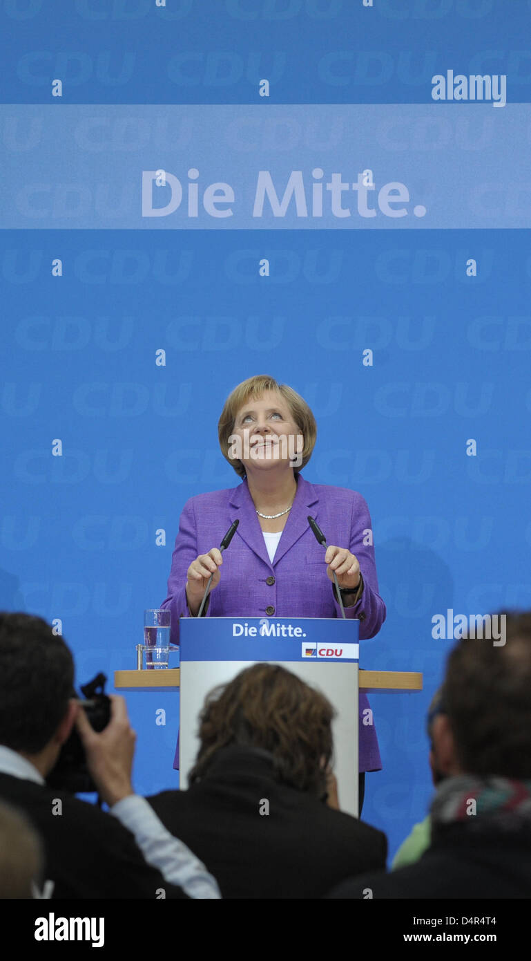 Angela Merkel, chairwoman of CDU (Christian Democratic Union) and ...