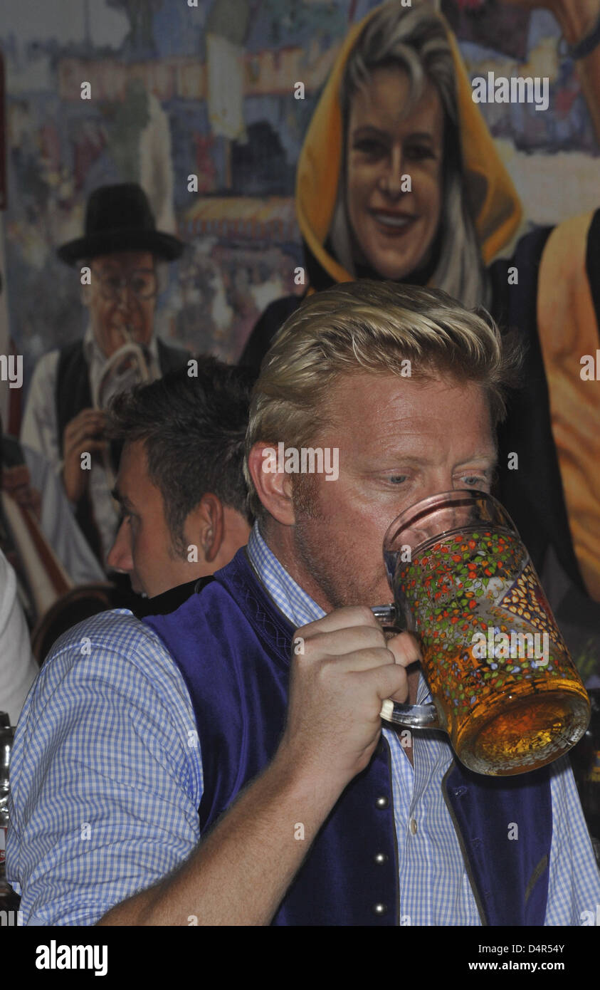 Former tennis player Boris Becker celebrates at the Oktoberfest in ...
