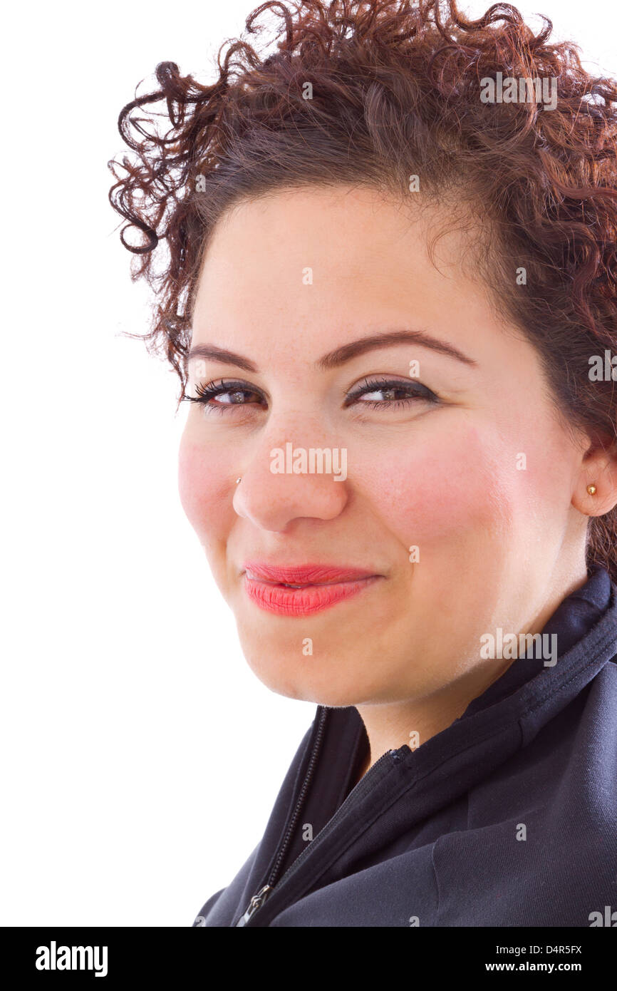 She cannot hide her happiness, she is happy inside. Slips out a little ...