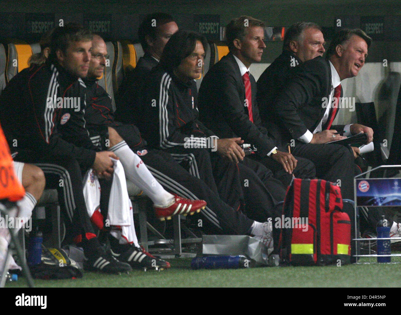 Bayern Munich?s bench during the UEF Champions League group match FC ...