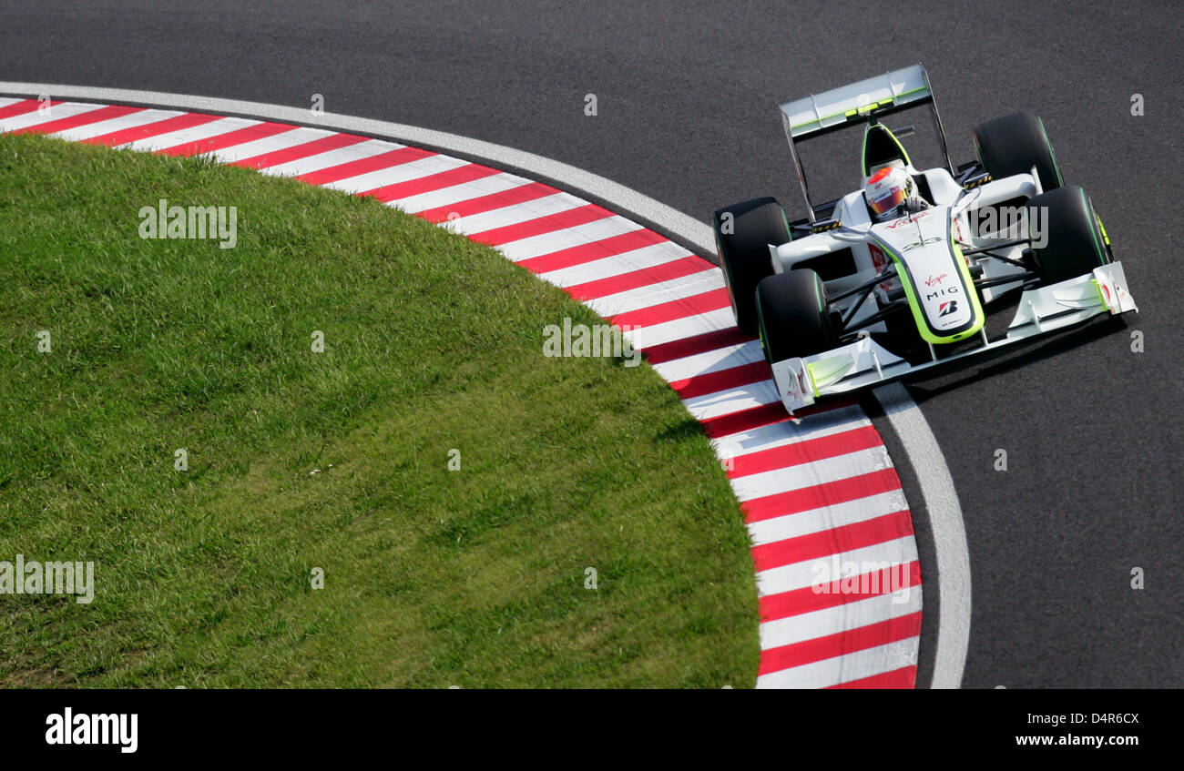 Brazilian Formula One driver Rubens Barrichello of Brawn GP comes ...