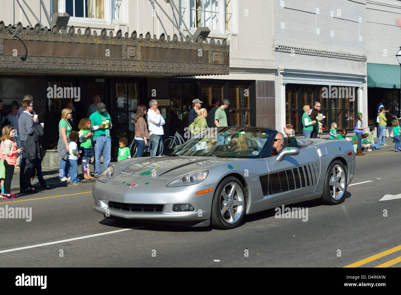 Corvette in St. Patrick's Day Parade Stock Photo - Alamy