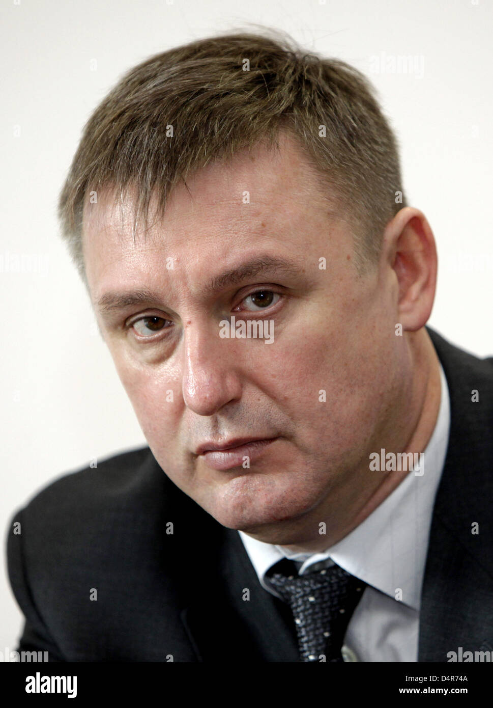 Croatian journalist Dusan Miljus attends a press conference of the ...