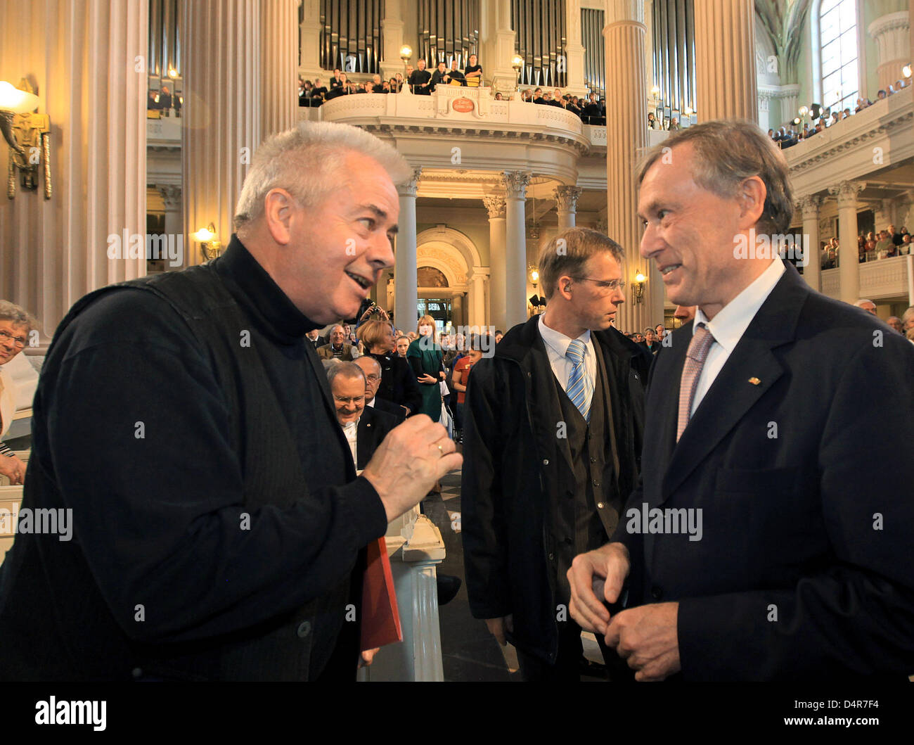 The former reverend of Leipzig?s Nicolai church, Christian Fuehrer (L ...