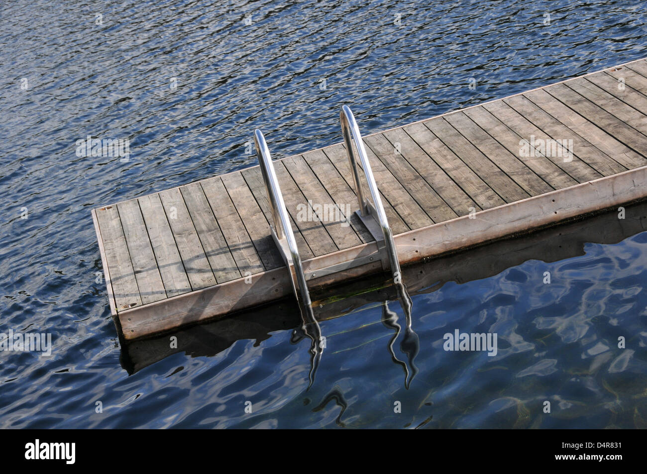 A footbridge at ?Twistesee? reservoir in Bad Arolsen-Wetterburg ...