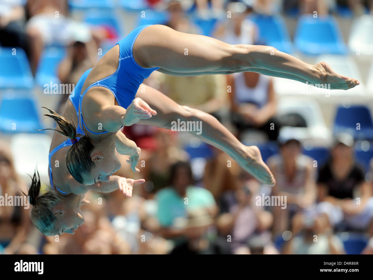 Italy?s Tania Cagnotto (front) and Francesca Dallape dive off the 3m ...