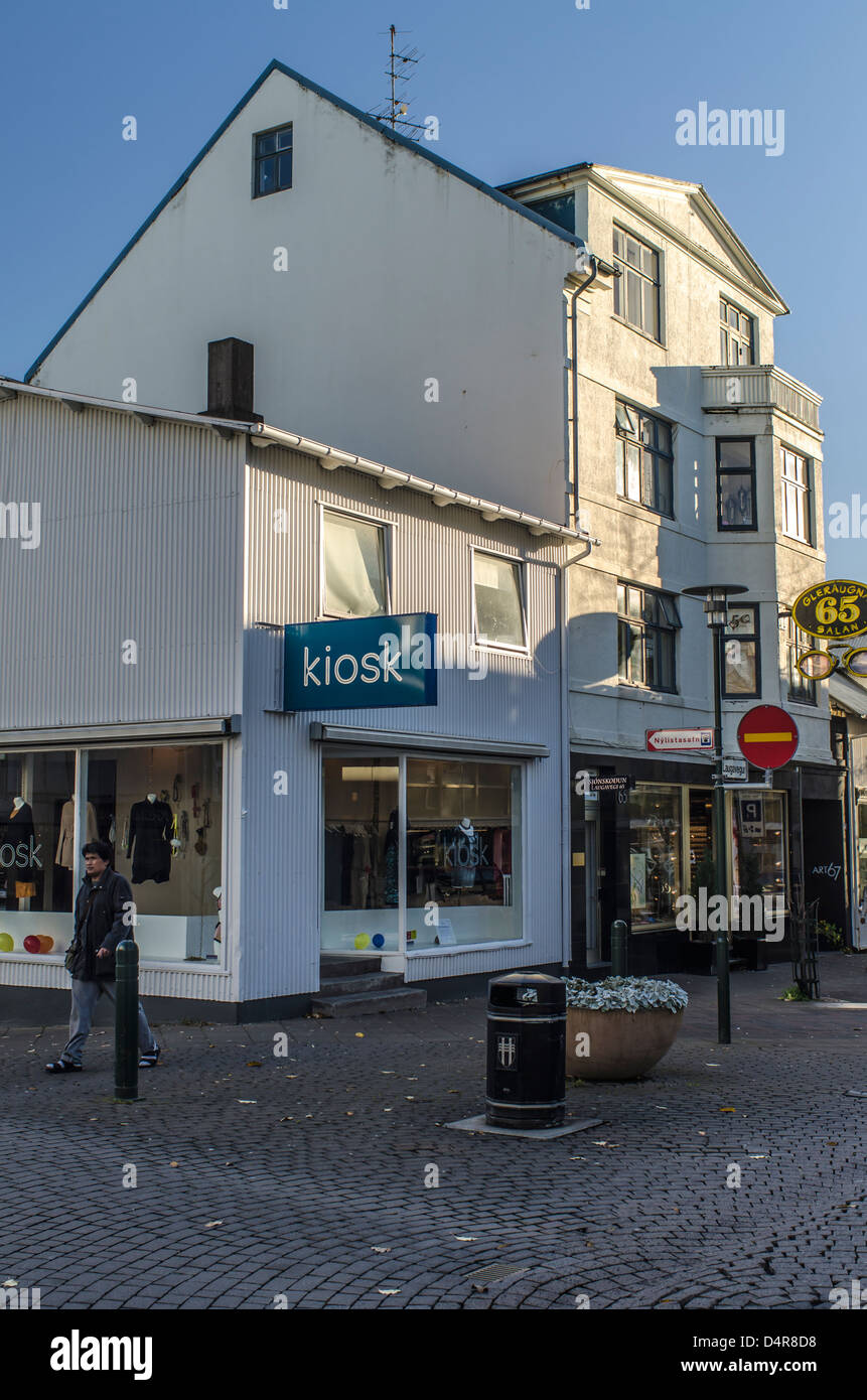 Colorful architecture and buildings of Reykjavik city centre. Iceland ...