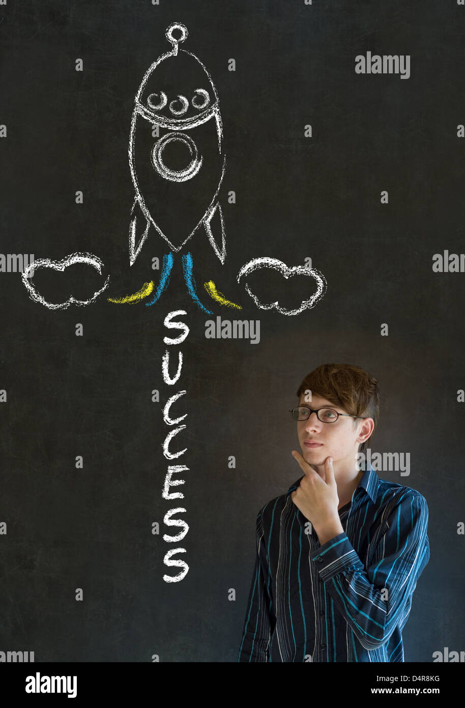 Business man chalk success hi-res stock photography and images - Alamy