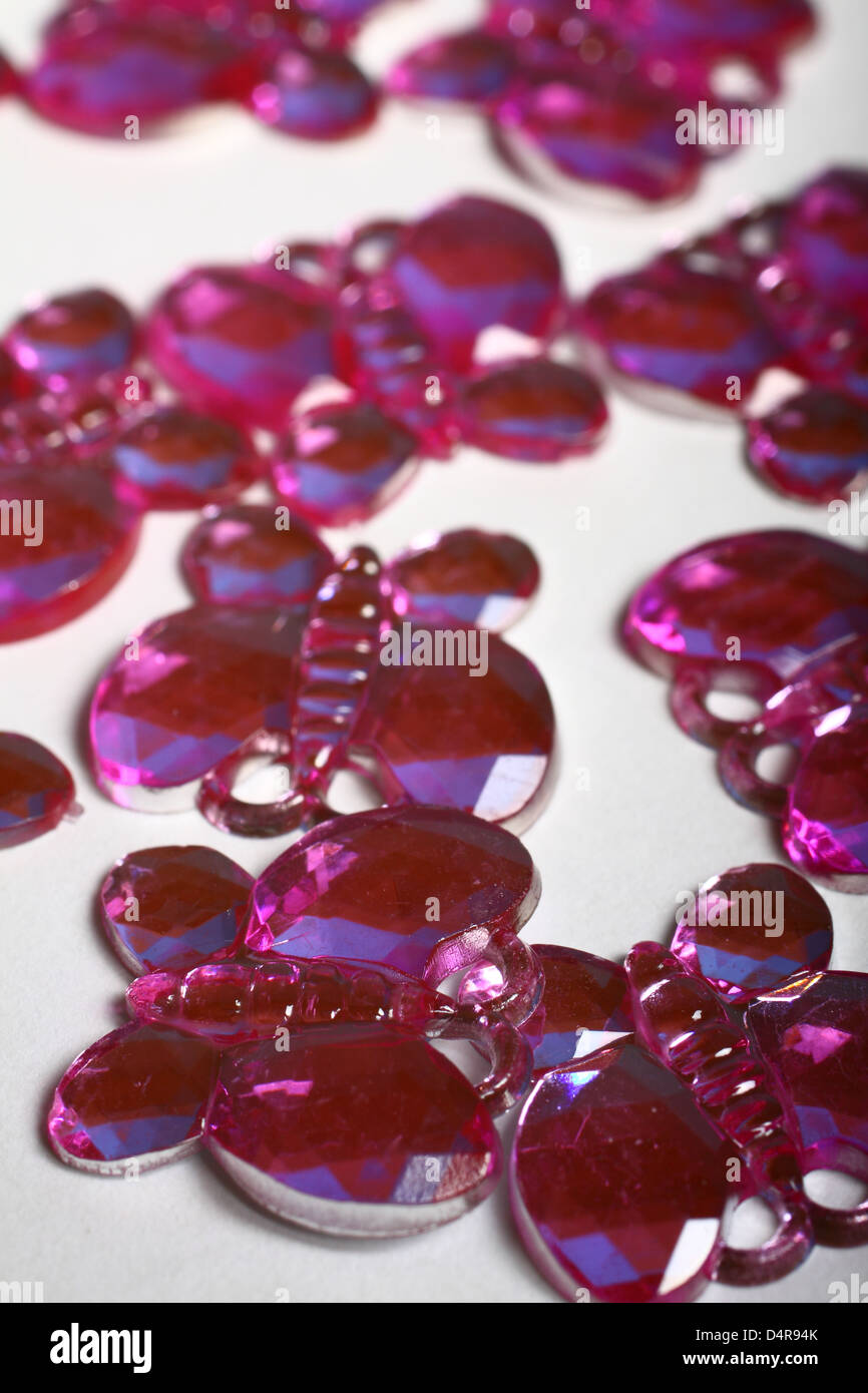 Pink butterfly gem stones Stock Photo - Alamy