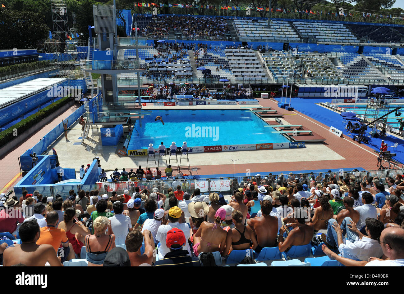View over swimming pools at the FINA Swimming World Championships in ...