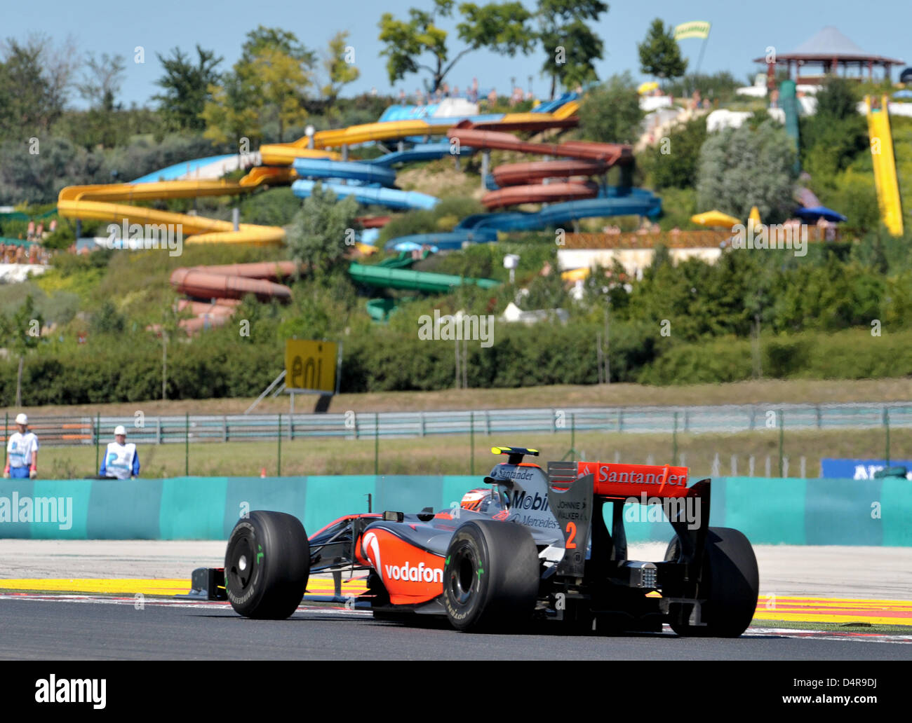 Finnish Formula One driver Heikki Kovalainen of McLaren Mercedes steers ...