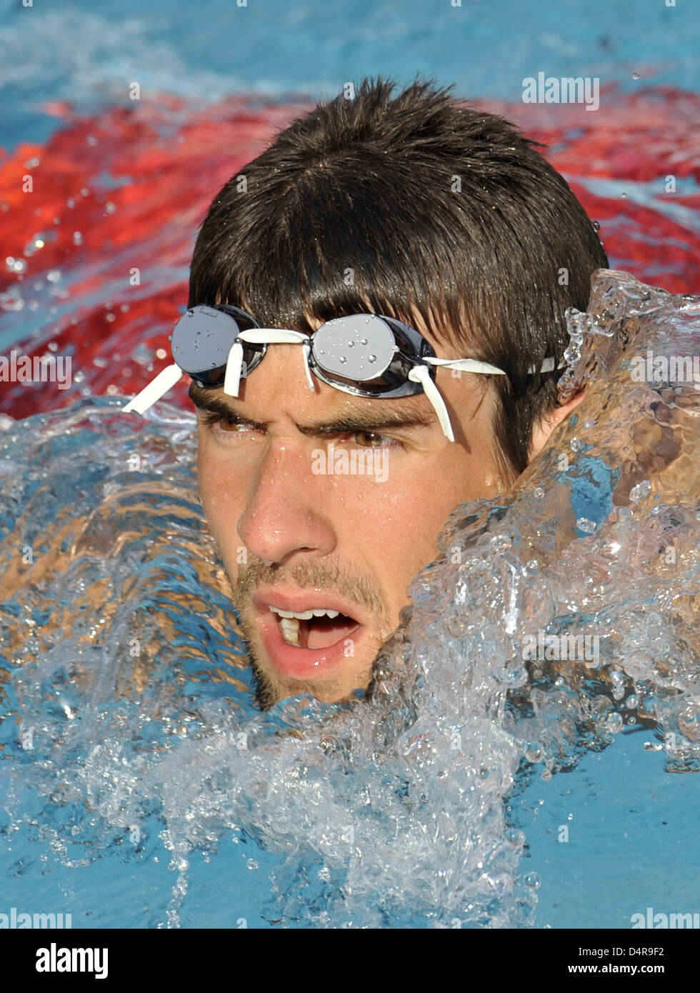 US swimmer Michael Phelps seen during the training in the pool of the ...