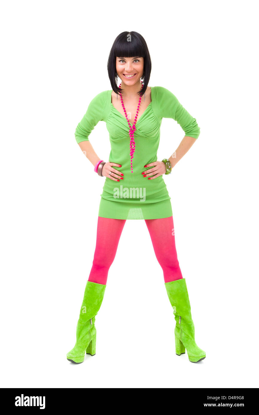attractive young woman full length studio portrait Stock Photo - Alamy