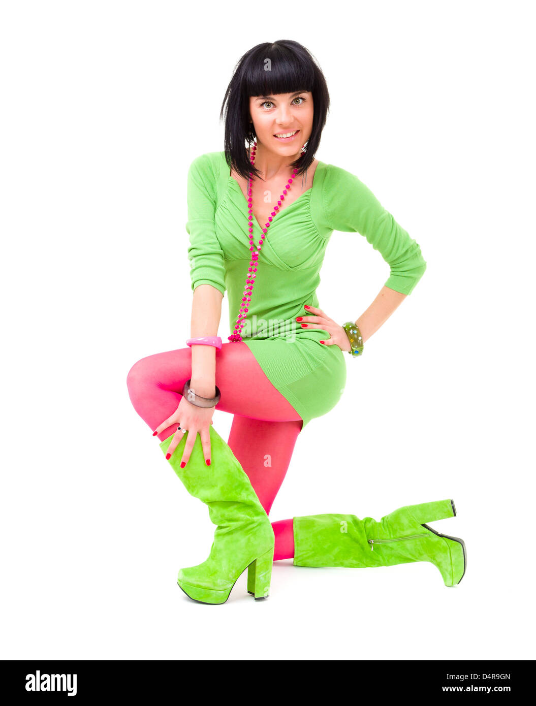 attractive young woman full length studio portrait Stock Photo - Alamy