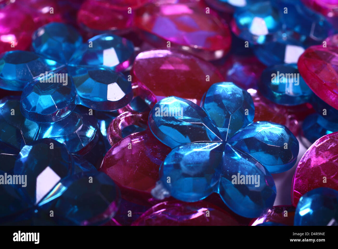 Blue and pink flower gem stones Stock Photo - Alamy