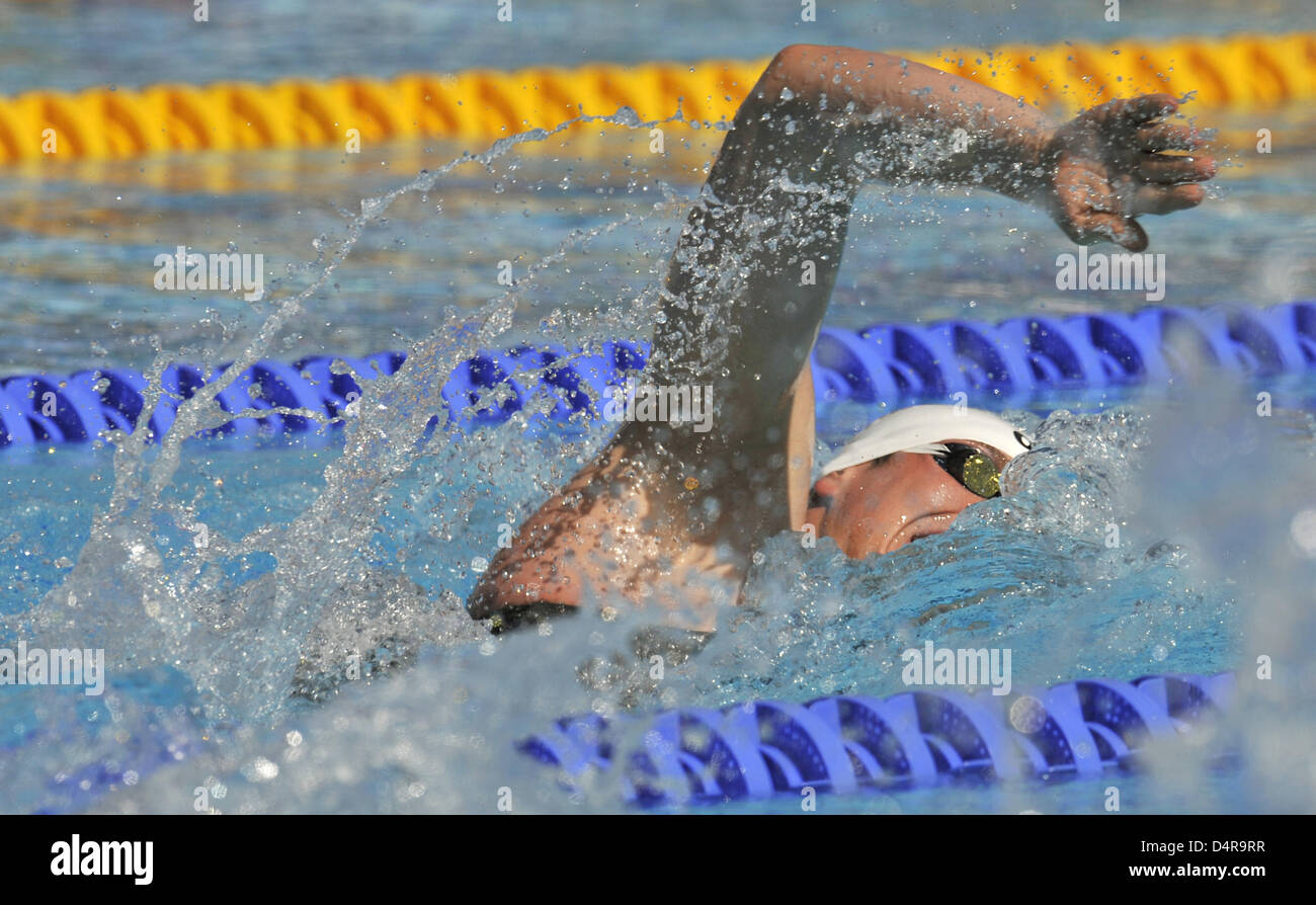 German swimmer Paul Biedermann seen in action during his heat of the ...