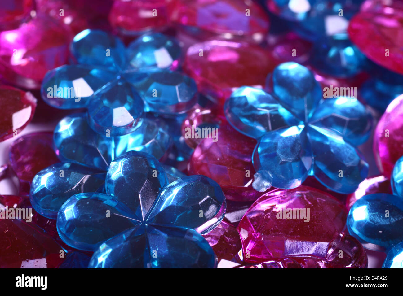 Blue and pink flower gem stones Stock Photo - Alamy