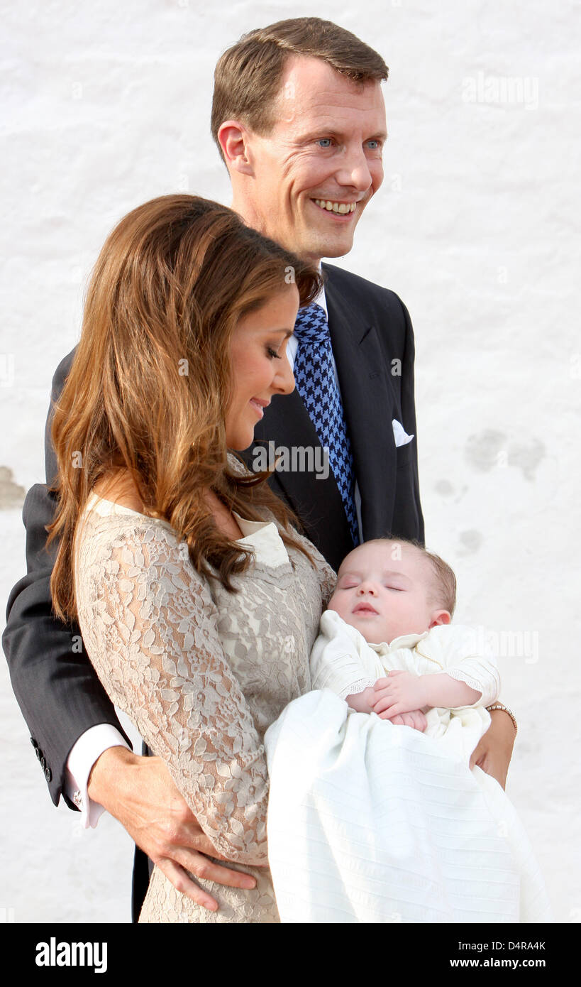 Prince Joachim of Denmark (back) and Princess Marie of Denmark leave ...