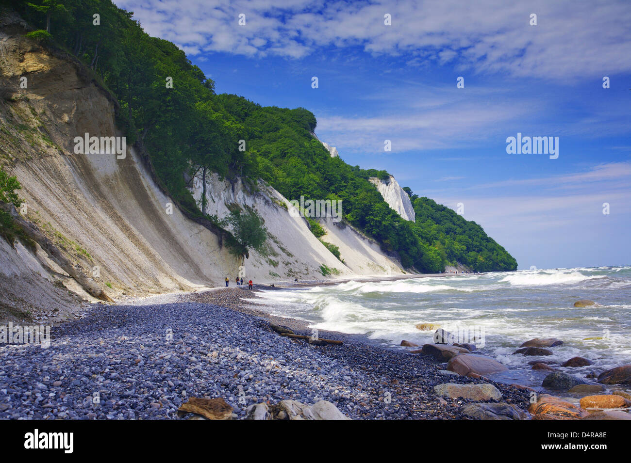 The chalk cliffs of Jasmund National Park to the north of Sassnitz on ...