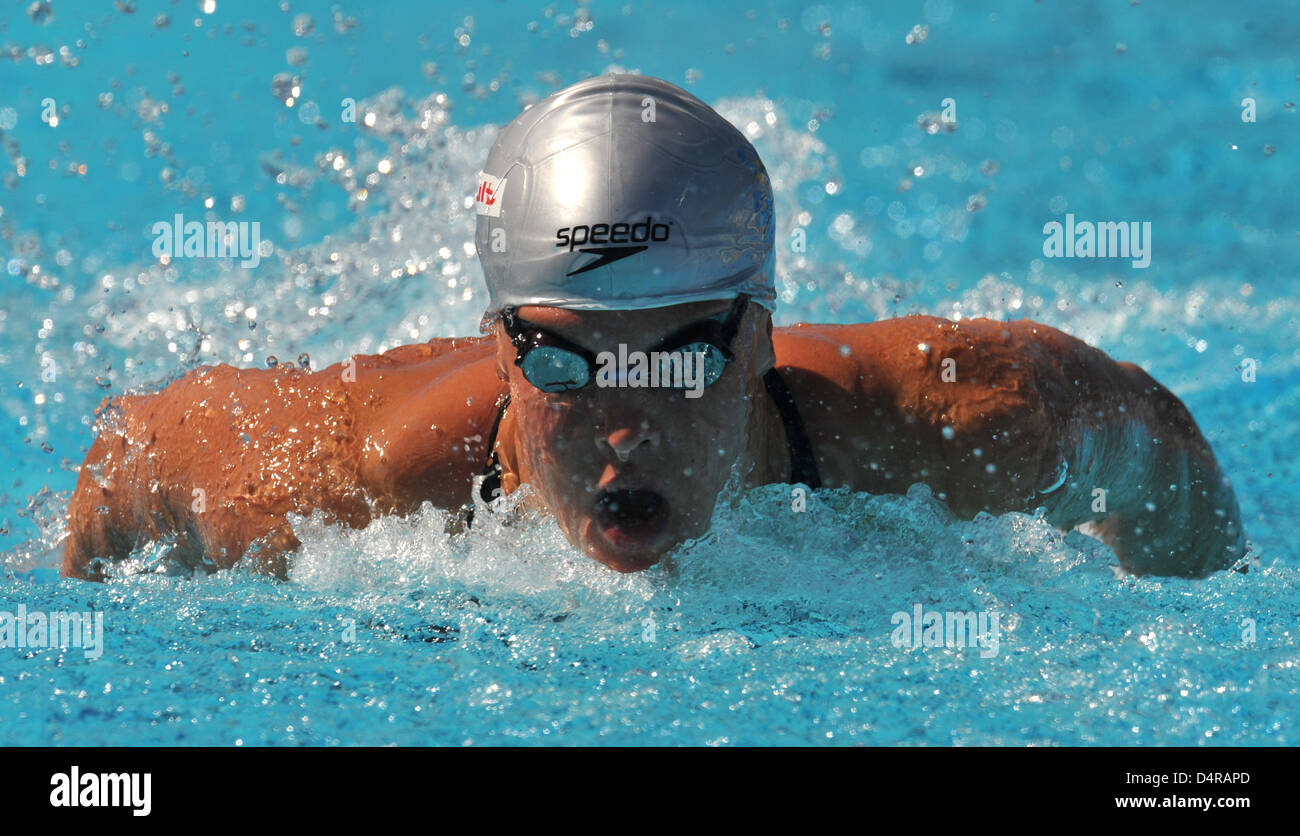 German swimmer Annika Mehlhorn shown in action during her heat of the ...