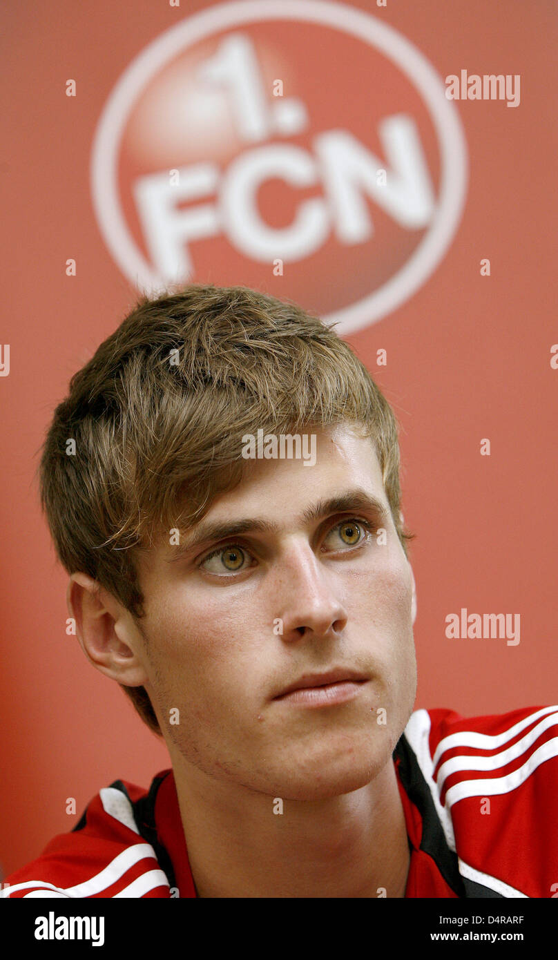 The new defence player of German Bundesliga soccer club FC Nuremberg ...