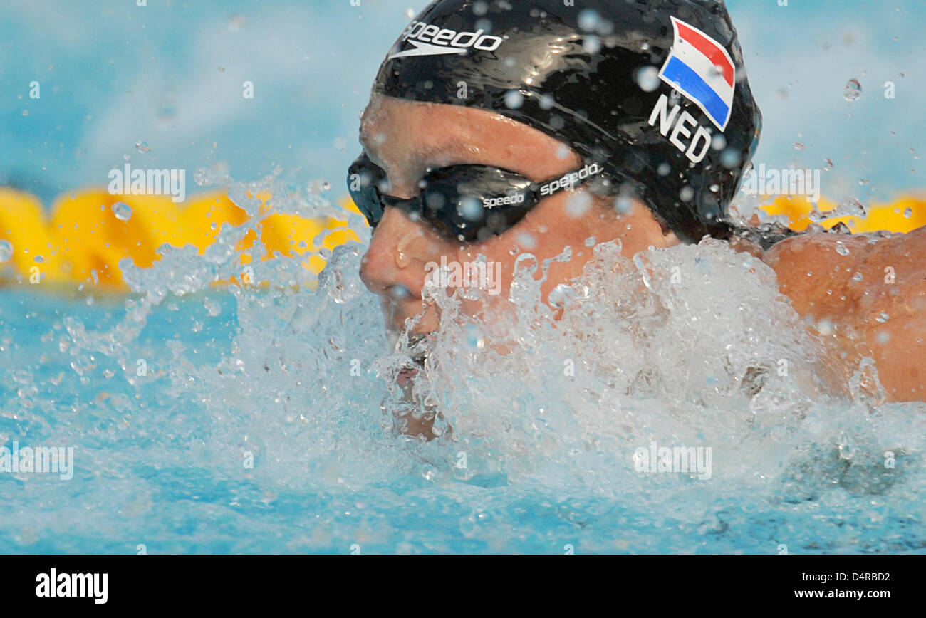 Dutch swimmer Magdalena Veldhuis swims in the heat of the women?s 50m ...