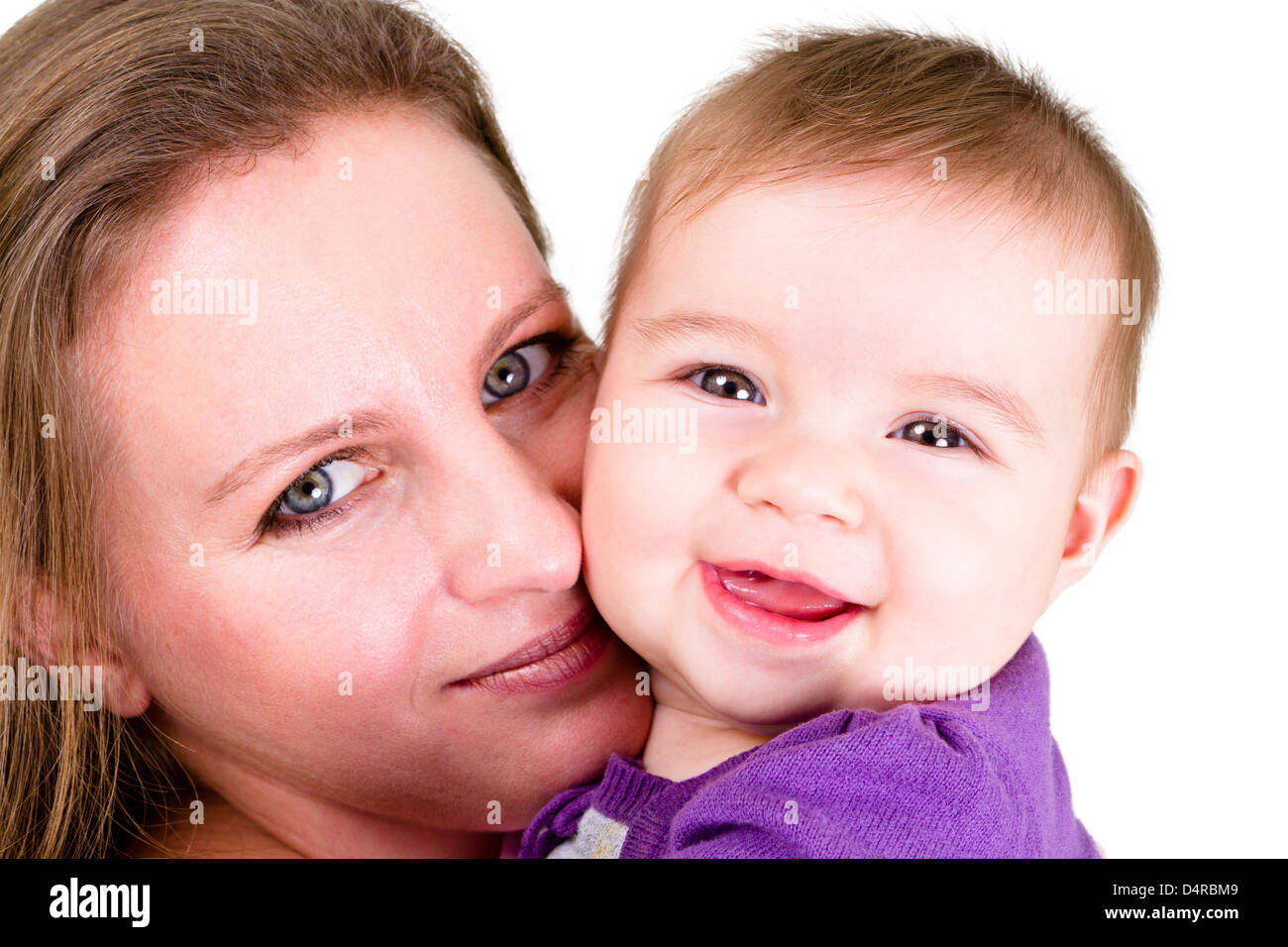 Happy Baby and her proud mother chick to chick Stock Photo - Alamy