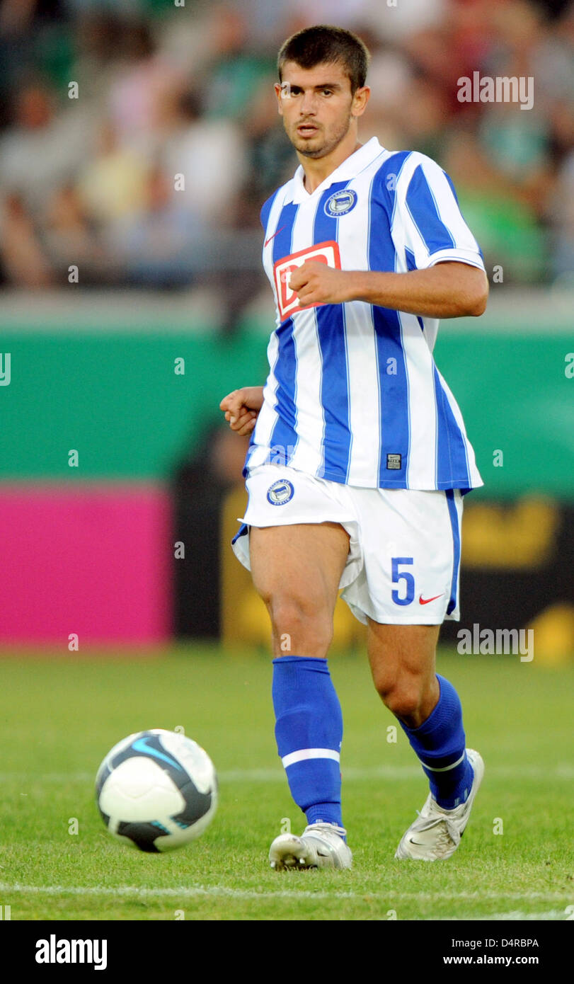 Berlin?s Serbian Nemanja Pejcinovic shown in action during the DFB Cup ...