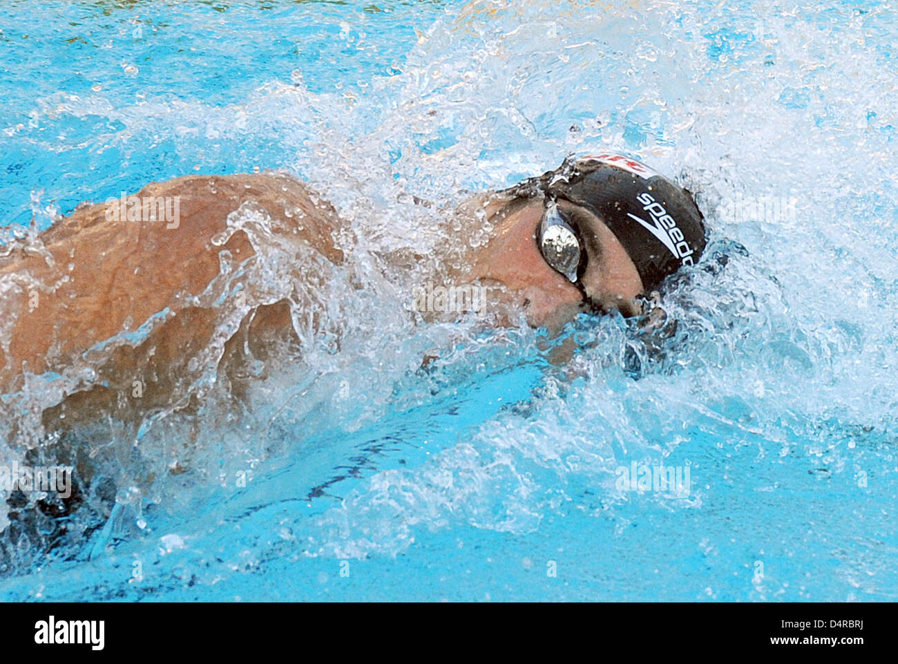 US swimmer Michael Phelps shown in action during his semi final at the ...