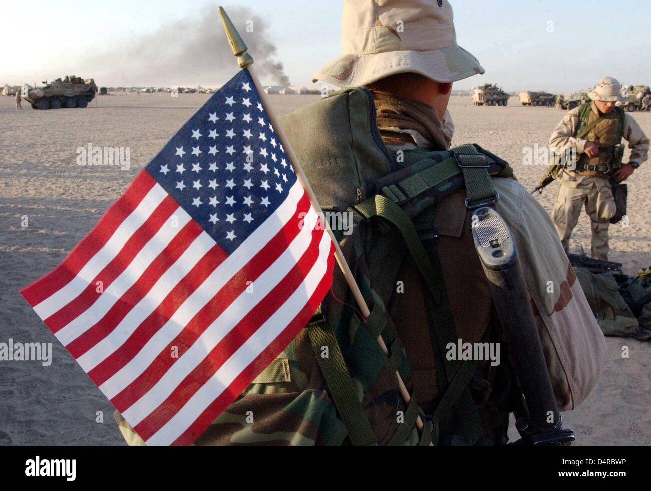 A US marine of the 3rd Light Armored Reconnaissance Battalion (LAR ...