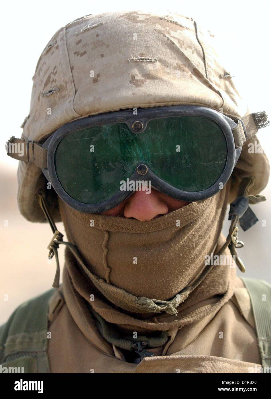 US marine Lance Corporal Ron McClary from the 8th Guard Force protects ...