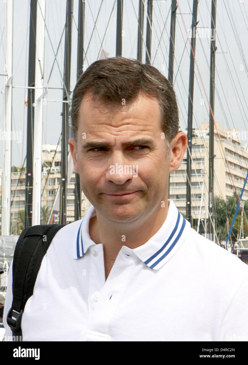Spanish Crown Prince Felipe arrives at the yacht club prior to the ...