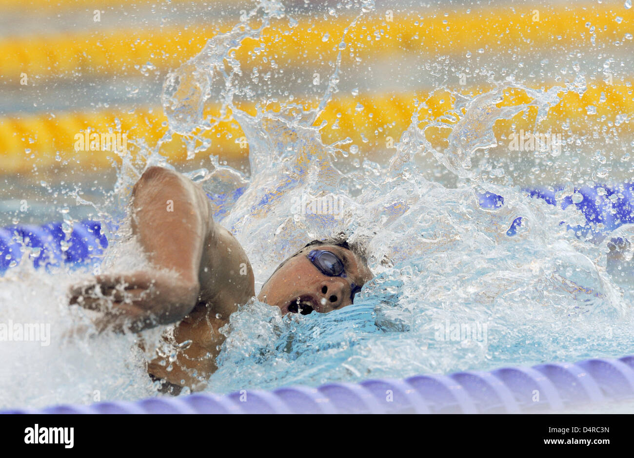 Chinese swimmer Lin Zhang swims during the men?s 800m freestyle final ...