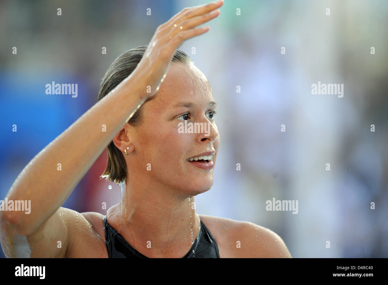 Italian swimmer Federica Pellegrini after the women?s 200m freestyle ...