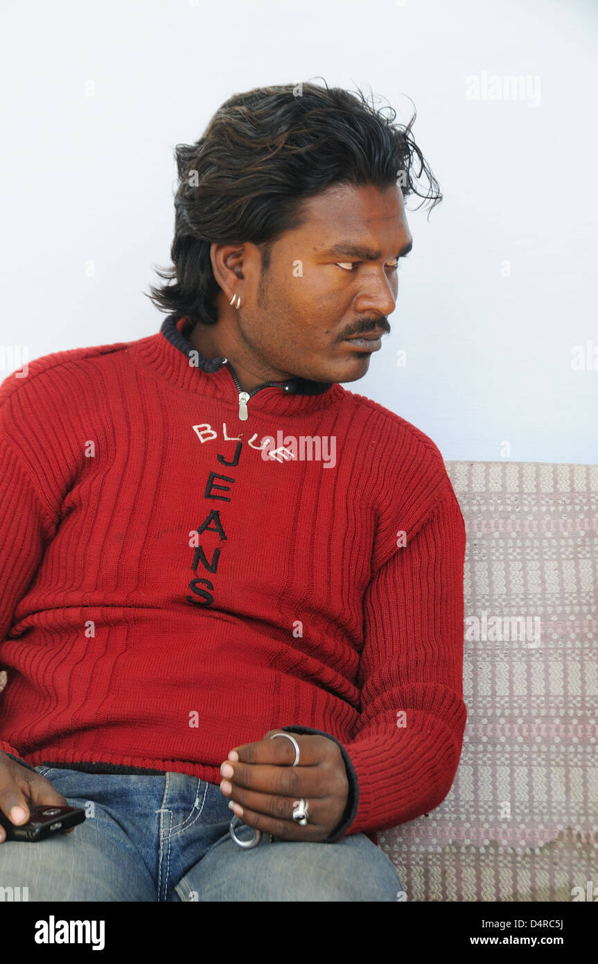 Indian man listening conversation Stock Photo - Alamy