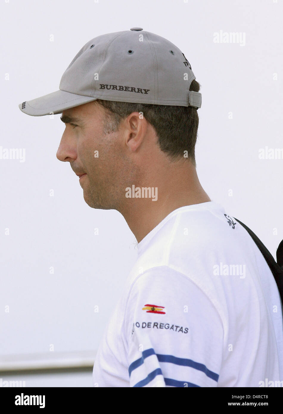 Crown Prince Felipe of Spain sails on board the CAM ship during the ...