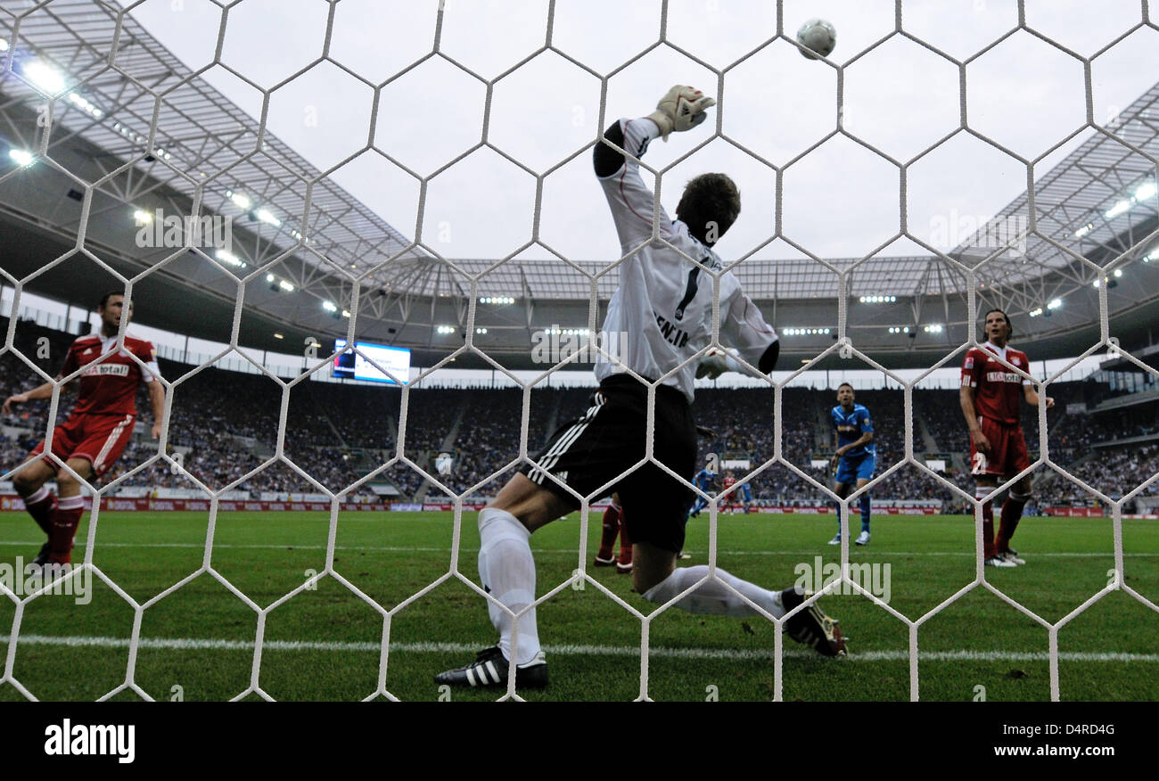 Bayern Munich?s goalie Michael Rensing defends his goal during the ...